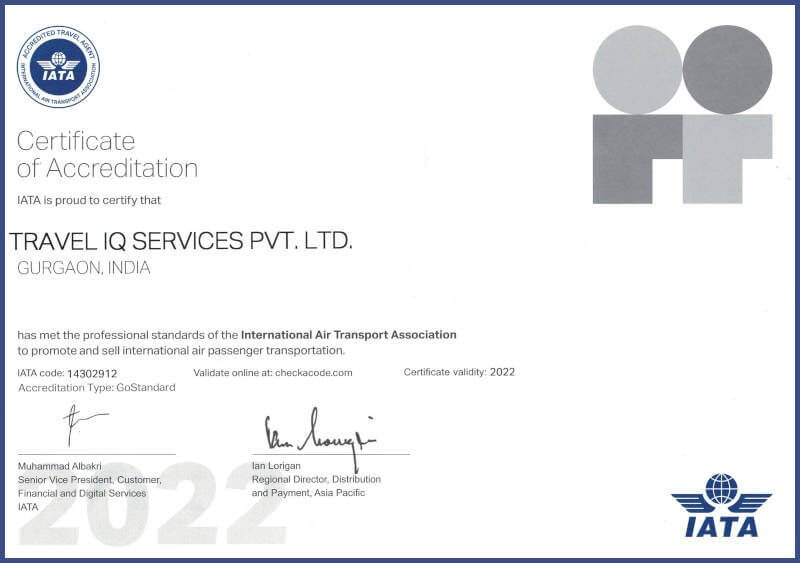 IRCTC Agent Certificate - Travel IQ - Your Own Travel Intelligence